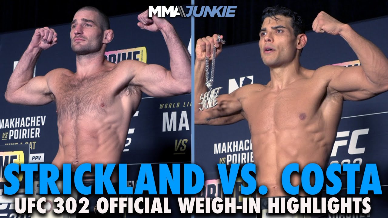 Sean Strickland and Paulo Costa Make Weight For UFC 302 Co-Main Event ...