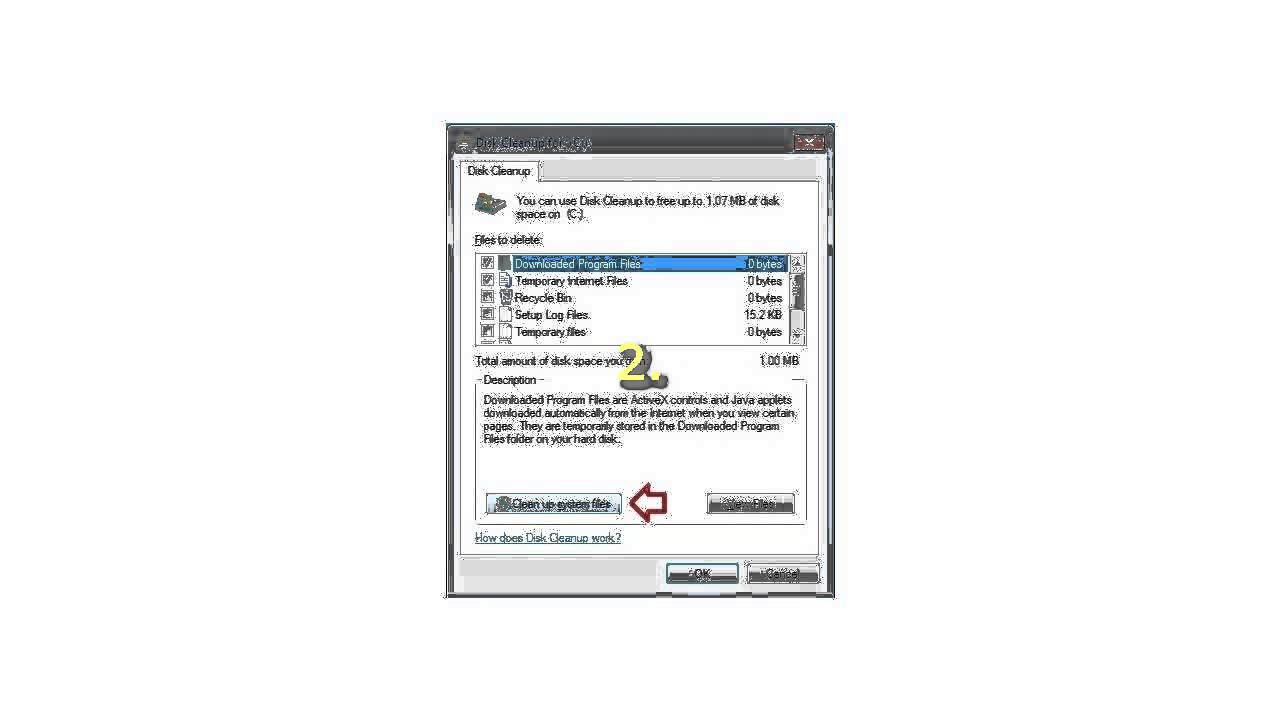 How Use the Windows 7 SP1 Disk Cleanup Tool - YouTube