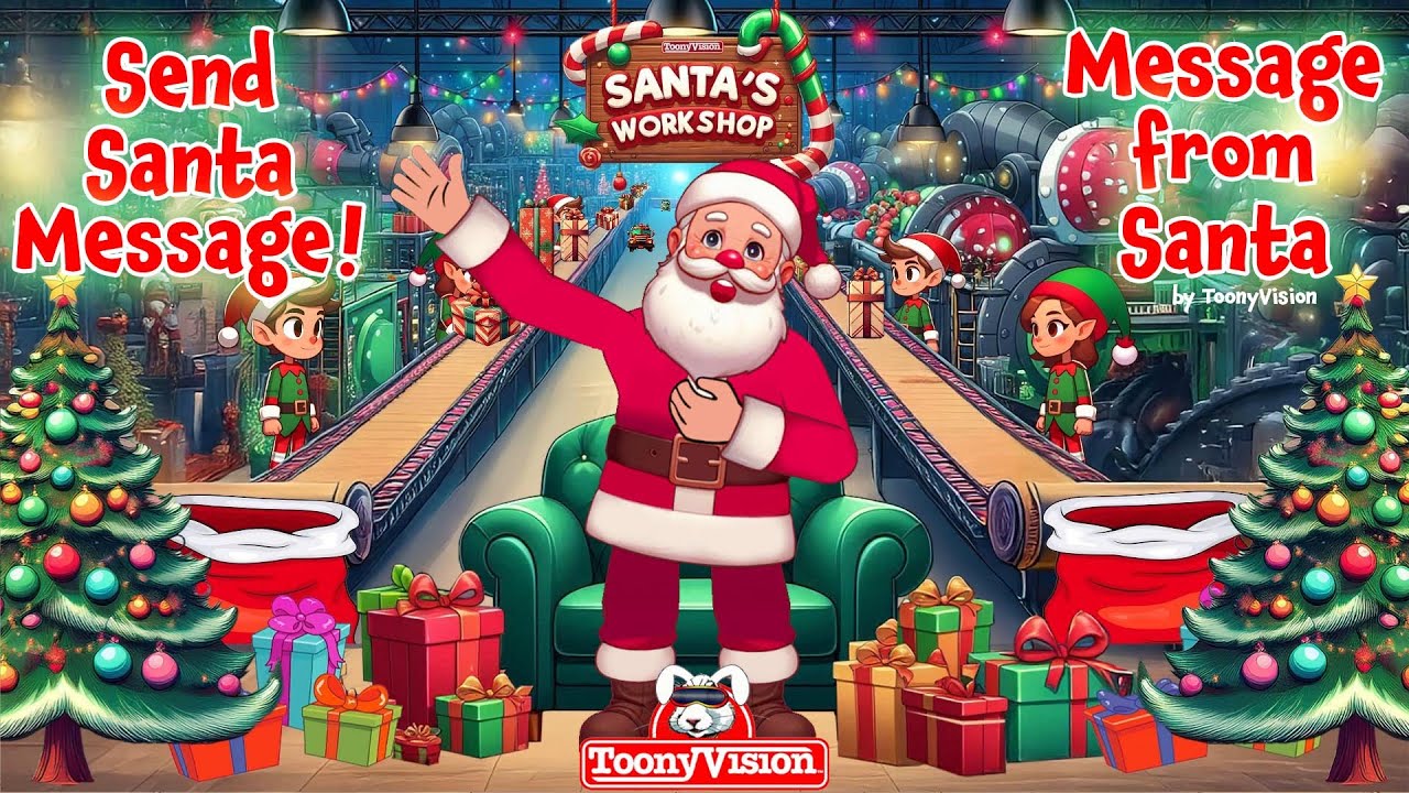Santa Cartoon Christmas Message Personalized - YouTube