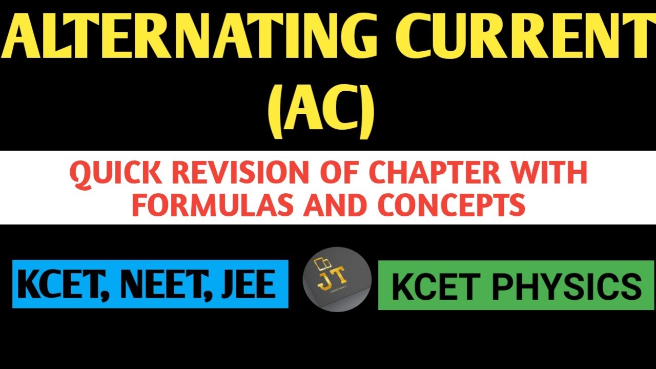 Alternating Current KCET Synopsis | Alternating Current KCET | KCET Phyiscs | KCET AC | KCET ...