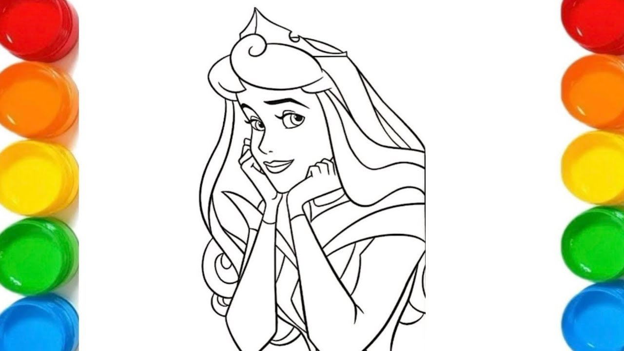 Cute Disney Princess Aurora Drawing |Step by Step Drawing,Coloring For ...