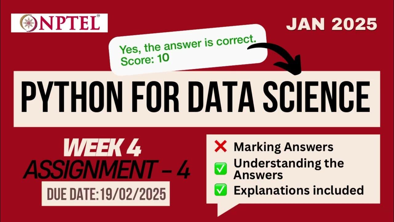 Python for Data Science week 4 assignment 4 answers 2025 | Nptel | Swayam - YouTube