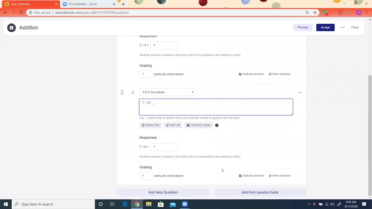 How To Create Assignments On Edmodo - Fill in the Blank - YouTube