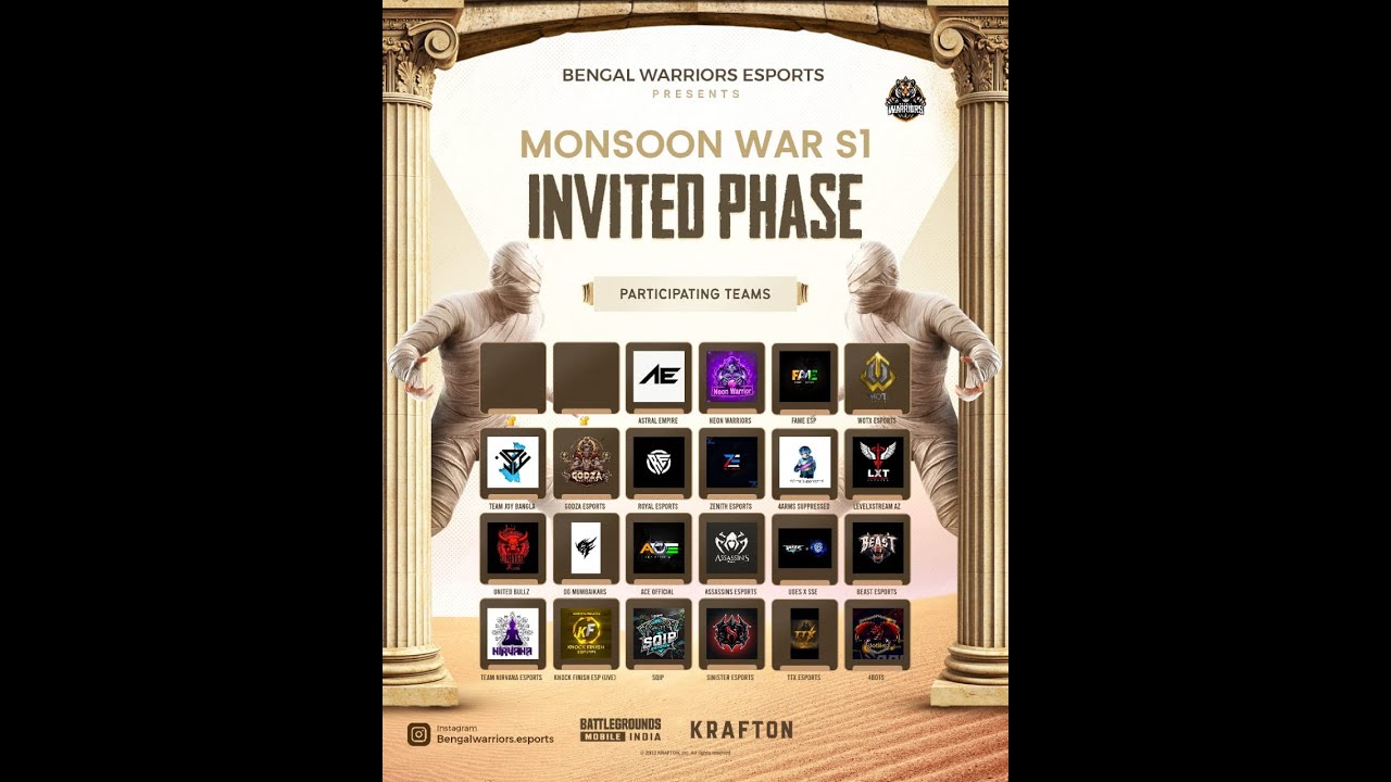 MONSOON WAR SEASON 1 ORG PHASE PRESENTED BY BENGAL WARRIORS ESPORTS ...