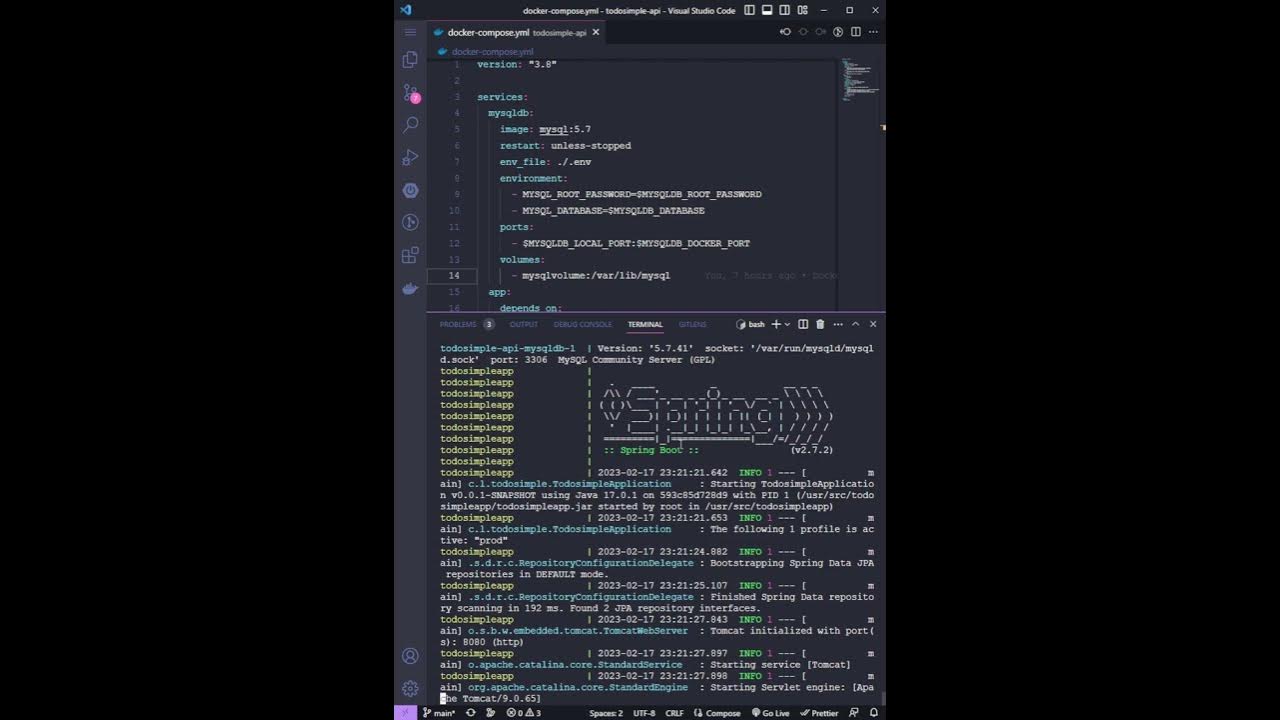 Iniciando Aplicação Spring Boot E Mysql Dentro De Contêineres Docker Docker Compose Shorts