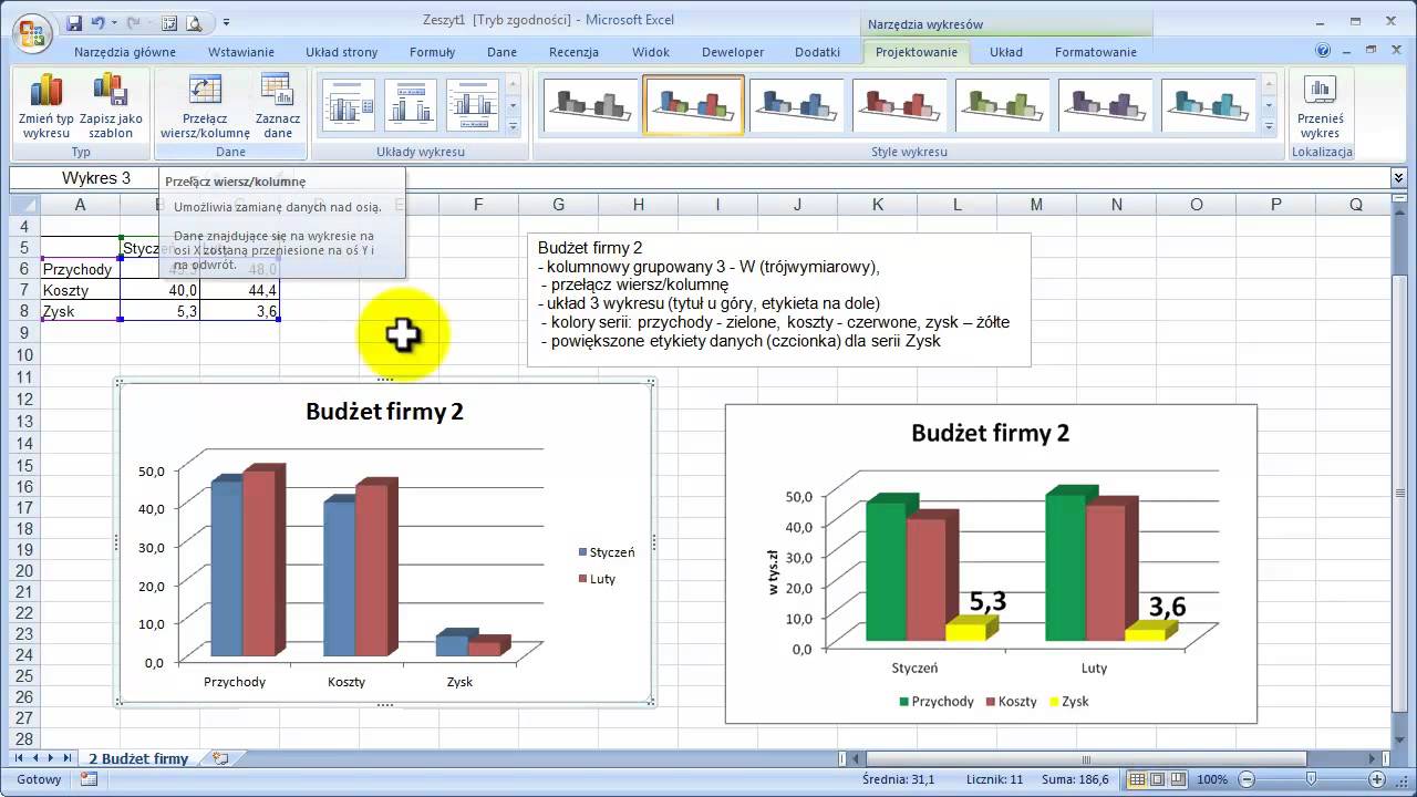 Excel: Tworzenie wykresu 2 - YouTube