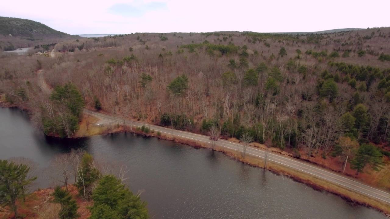 Flight over Megunticook River Camden Maine - YouTube