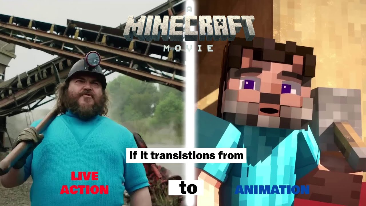 The Minecraft movie if it transitions from Live action to animated ...