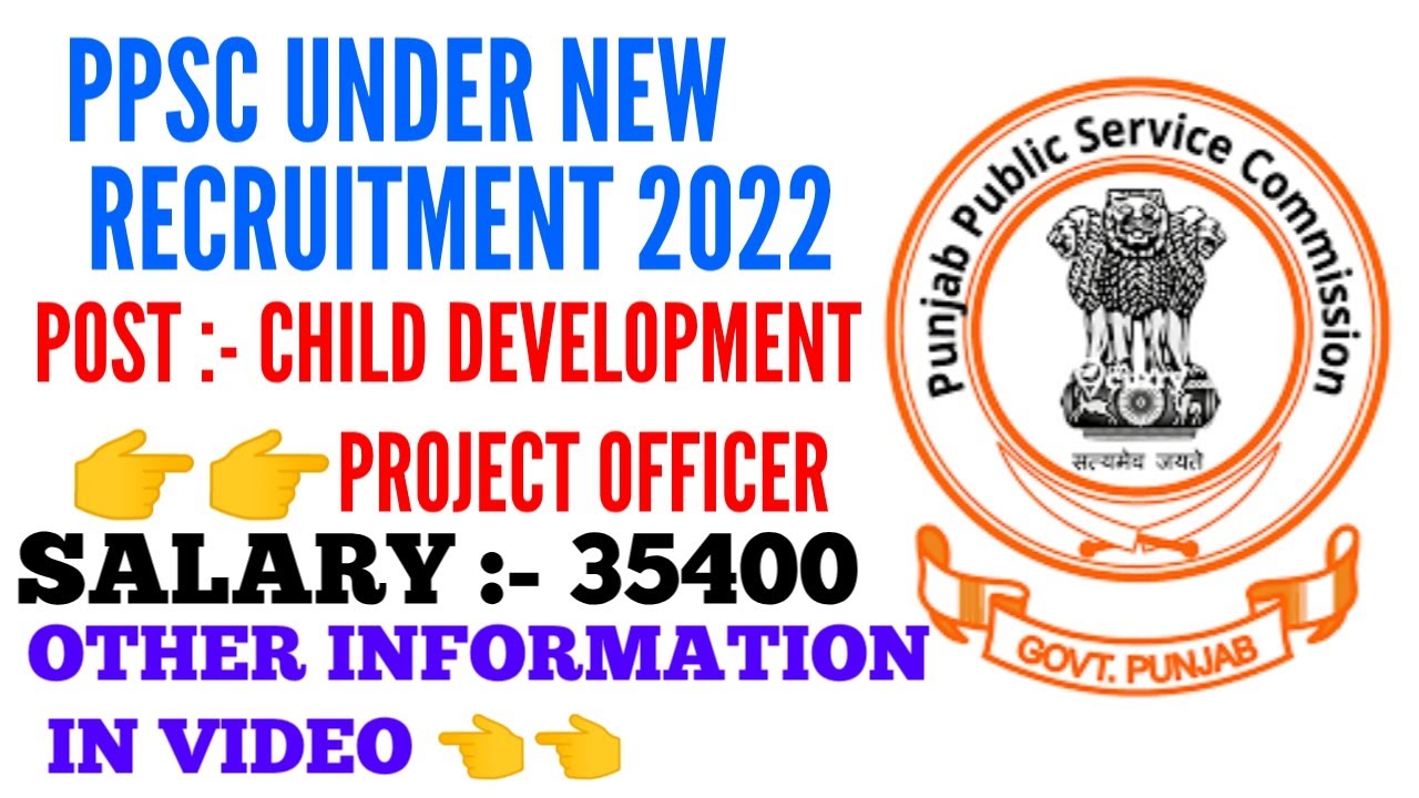 PPSC UNDER child development project officer recruitment 2022 | Child ...
