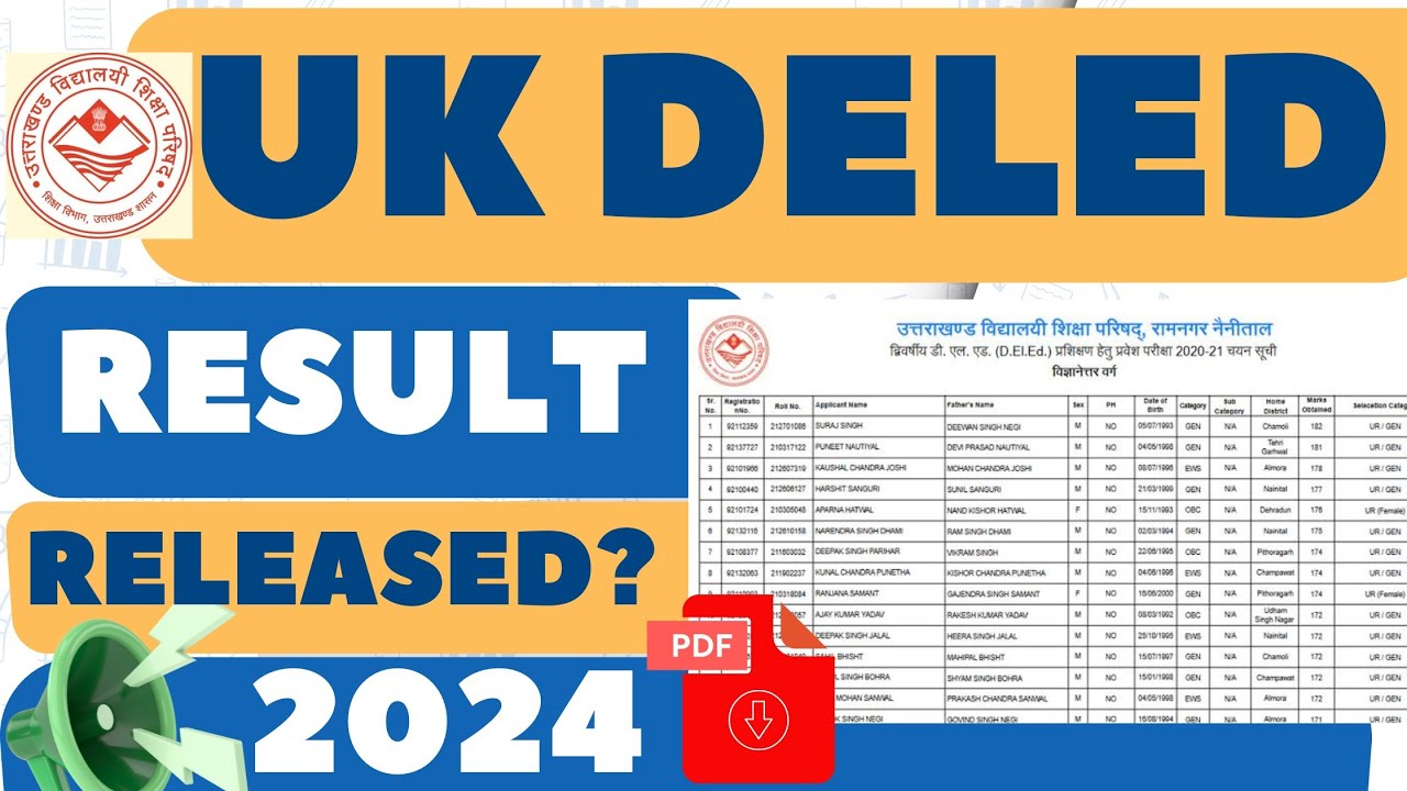 uk deled result 2024 | uttarakhand deled result 2024 | uk deled exam ...
