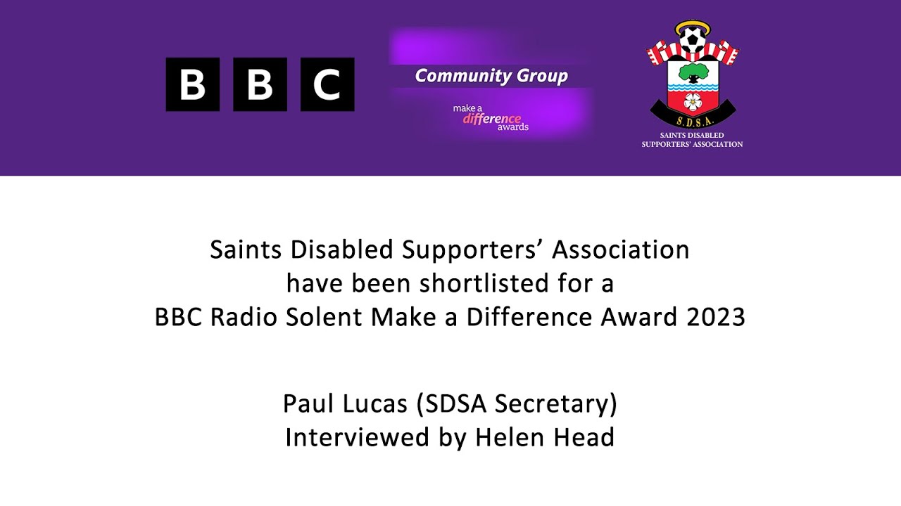 Saints Disabled Supporters' Association shortlisted for Radio Solent ...