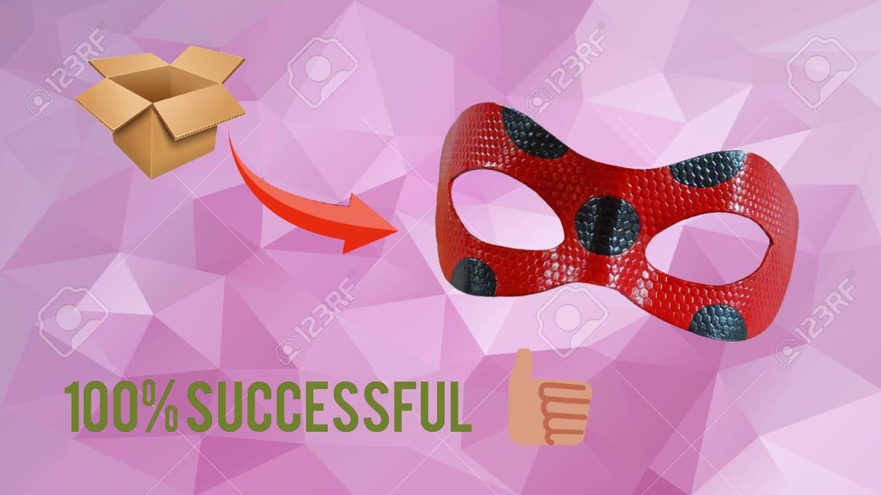 Handmade miraculous ladybug mask so easy 👍😍 with cardboard ll made by ...