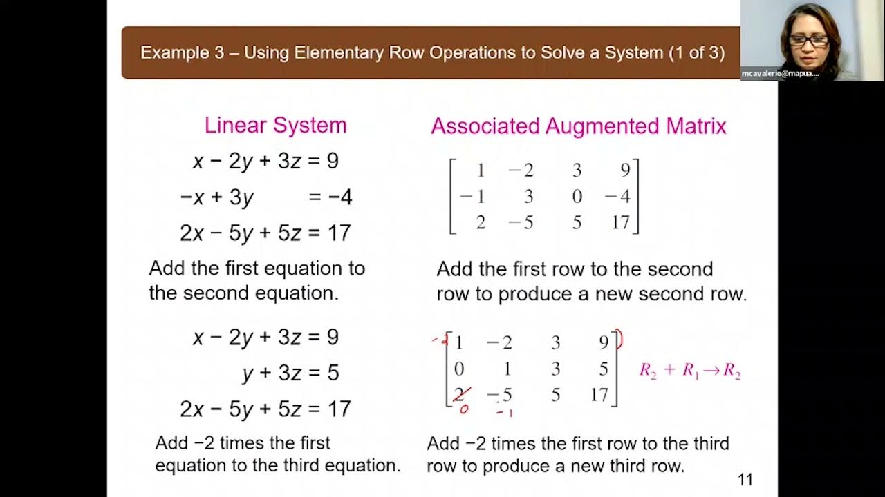 Gaussian and Gauss Jordan Elimination Part 1 1 - YouTube