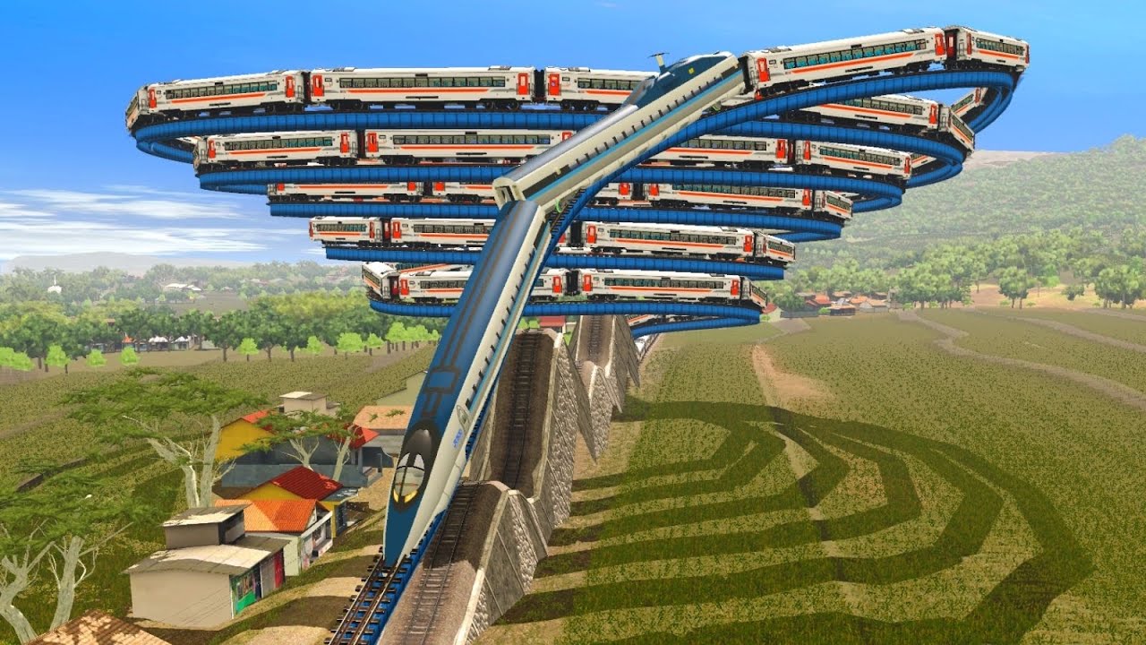 Impossible!! Train Crosses Tornado Rail | Kereta Api Melewati Rel ...