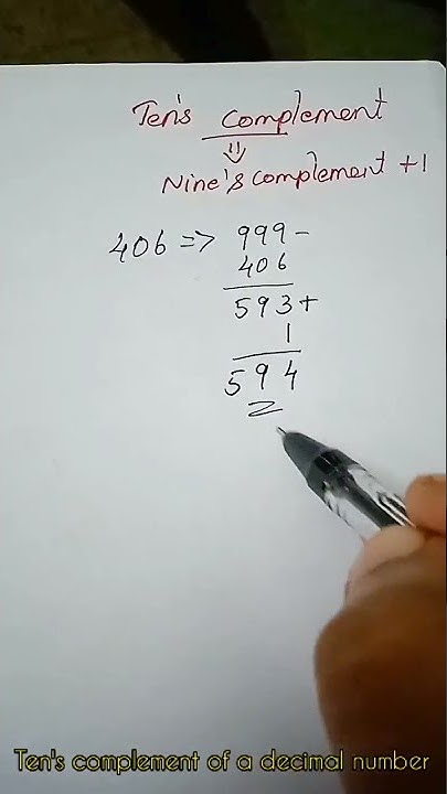 Ten's complement of a decimal number - YouTube