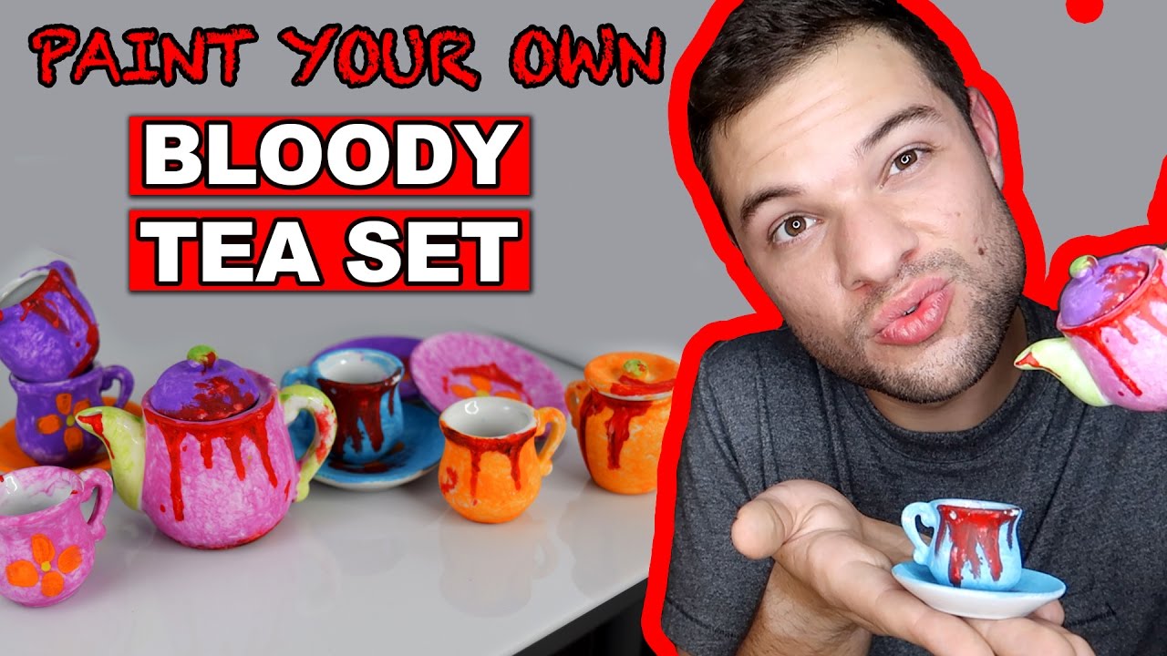 Paint Your Own Bloody Tea Set! - Creepy DIY Craft - YouTube
