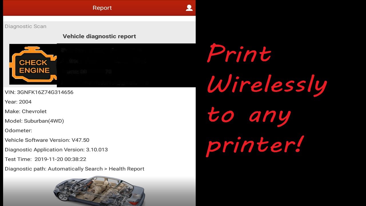 How to print health reports wirelessly from Launch x431 V scan tool ...