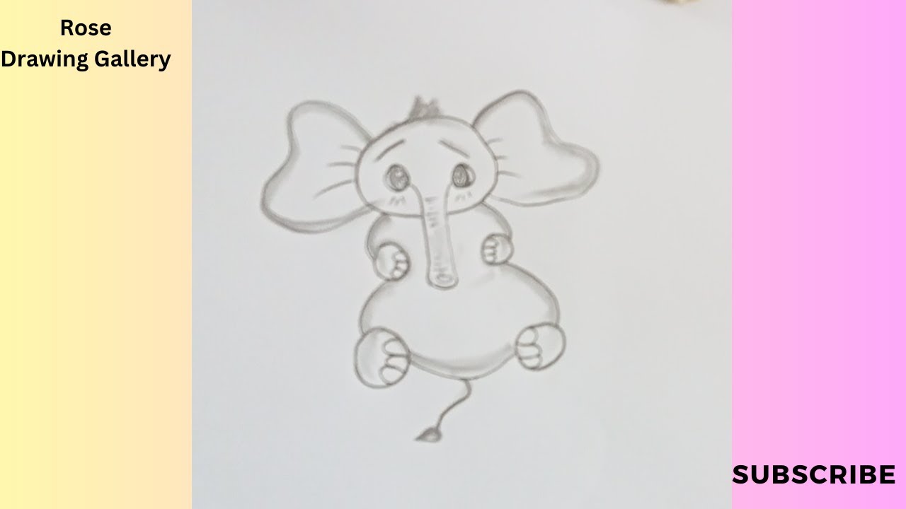 Elephant Drawing Easy Step By Step, How to draw an elephant - YouTube