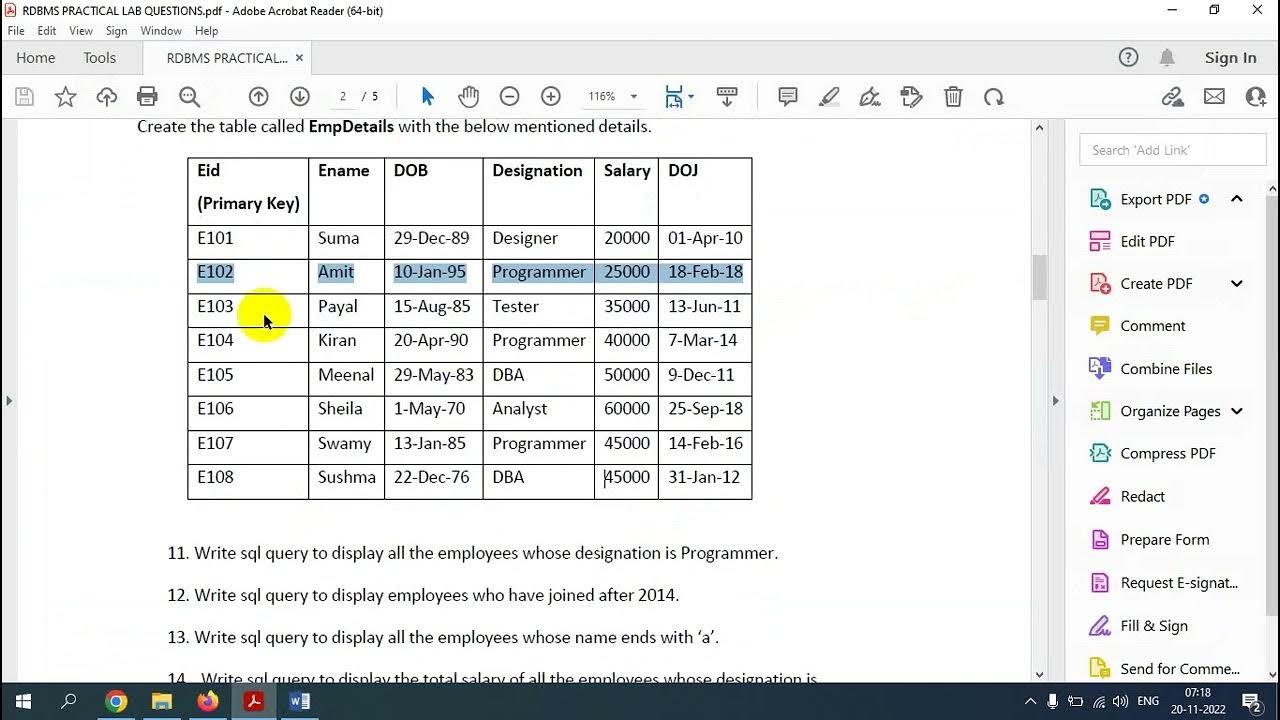 Practical Solution SQL 2 Part A - YouTube