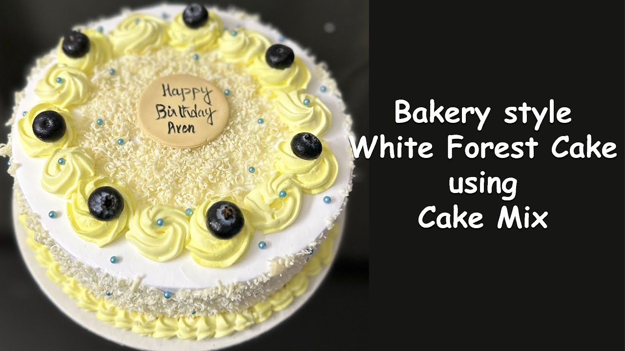 1kg White forest cake using cake mix | how to make bakery style cake ...