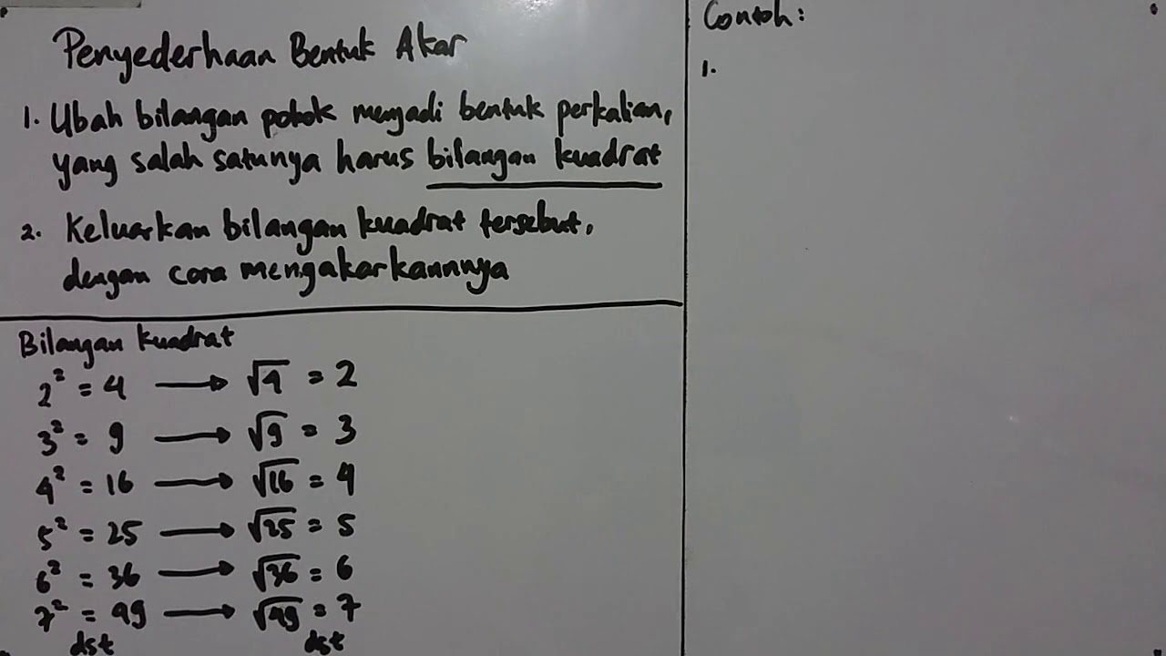 [CEPAT] Cara/Tutorial Menyederhanakan Bilangan Bentuk Akar (Mengubah ...