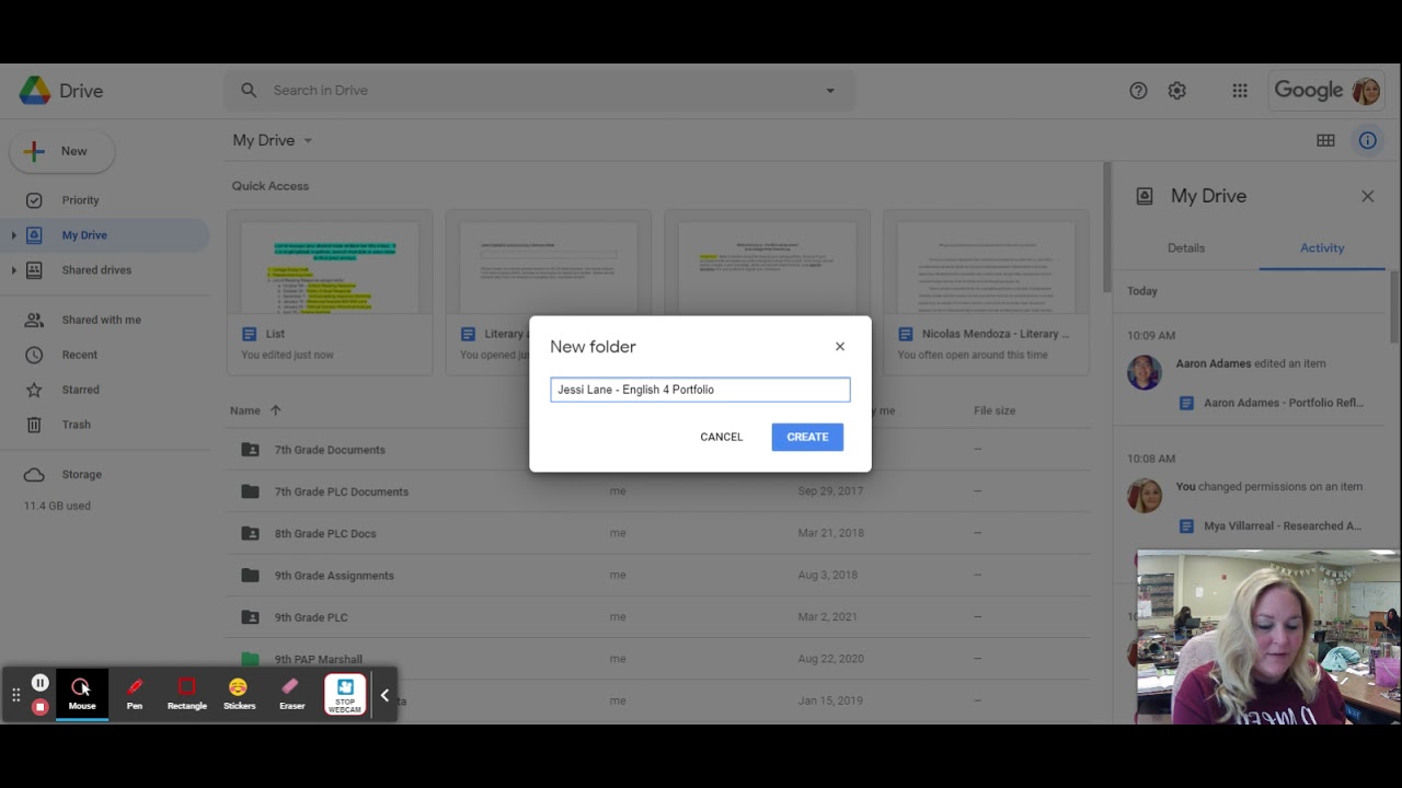 How to create a folder in your Google Drive - How to change the color ...