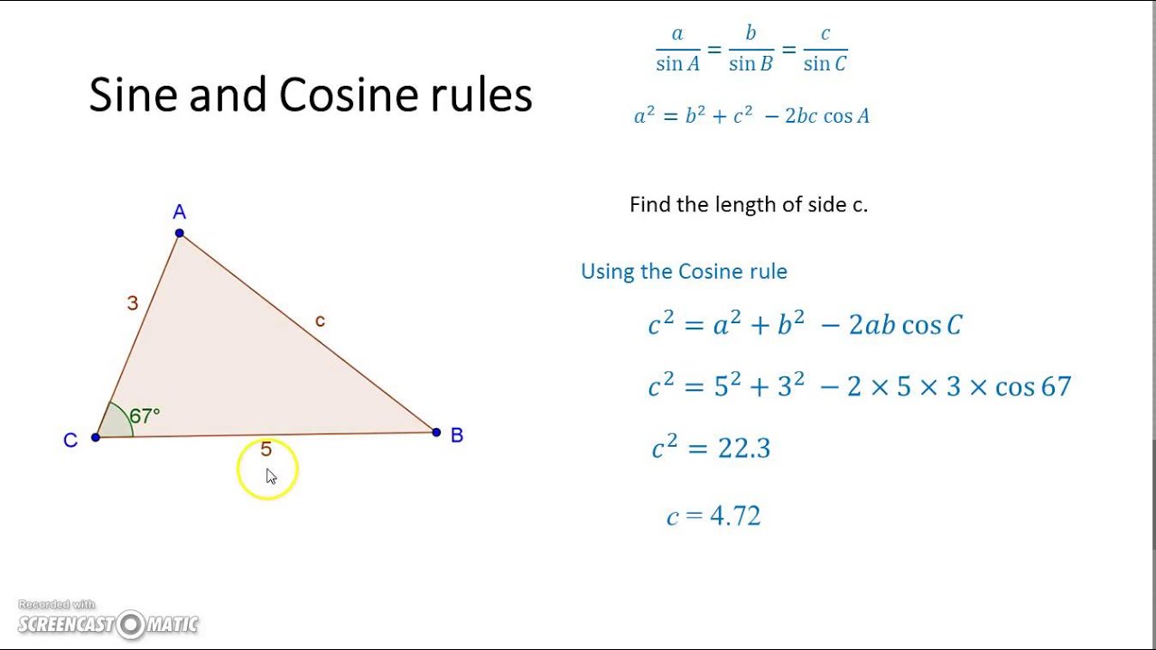 Sine And Cosine Rules YouTube