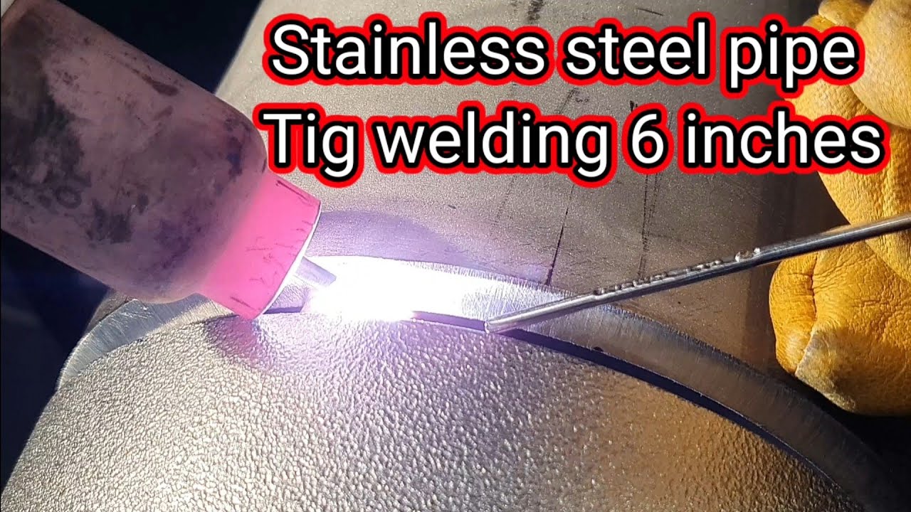 스텐파이프 티그용접😁😁😁😁stainless steel pipe tig welding 6-inch 1g position - YouTube