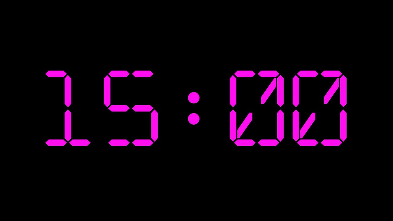 15 minute digital timer pink and black with an alarm - YouTube