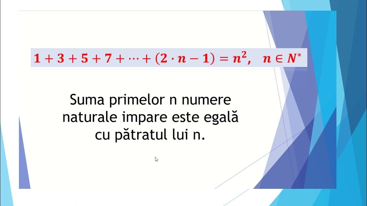 Suma primelor n numere naturale impare - YouTube