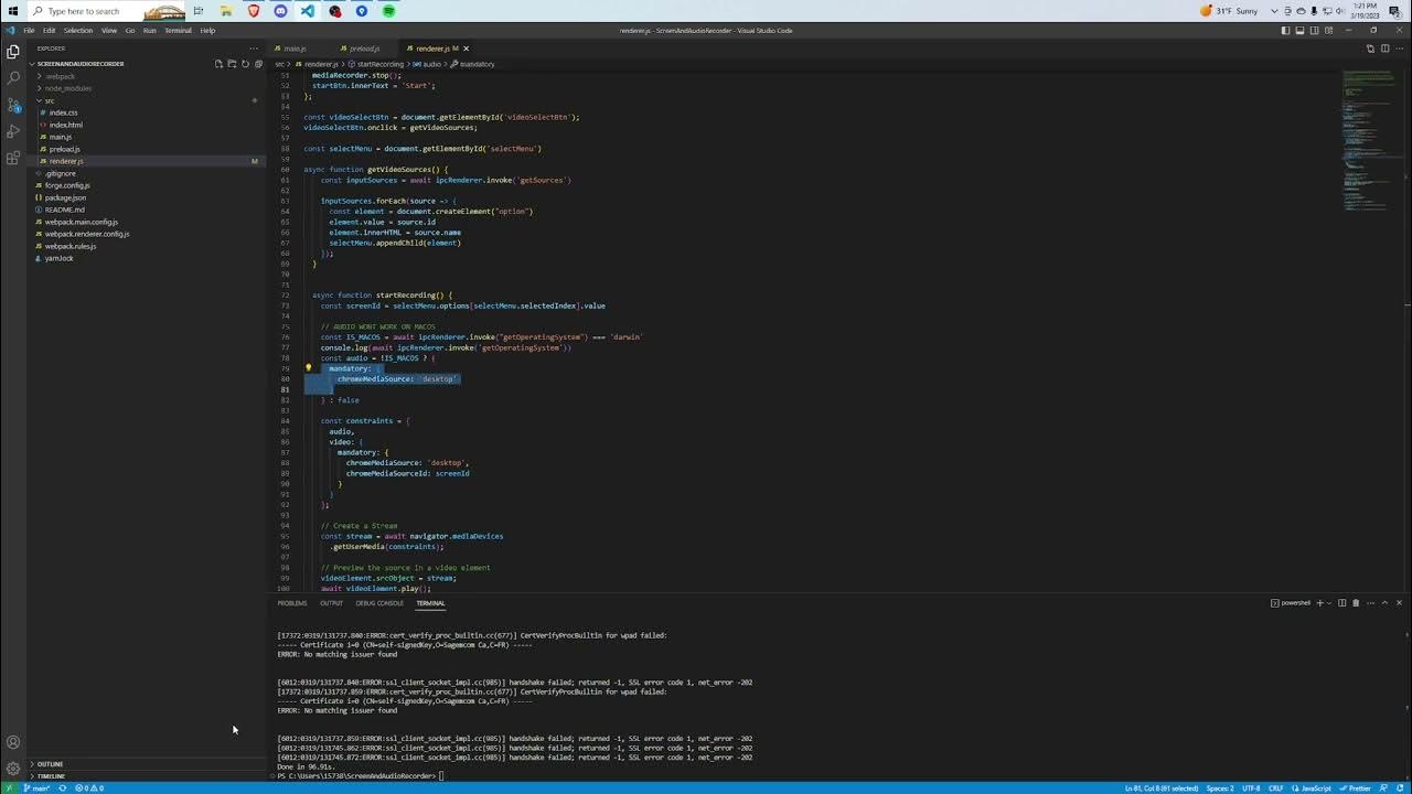 Capturing audio and video with Electron JS (Adding Sound) - YouTube