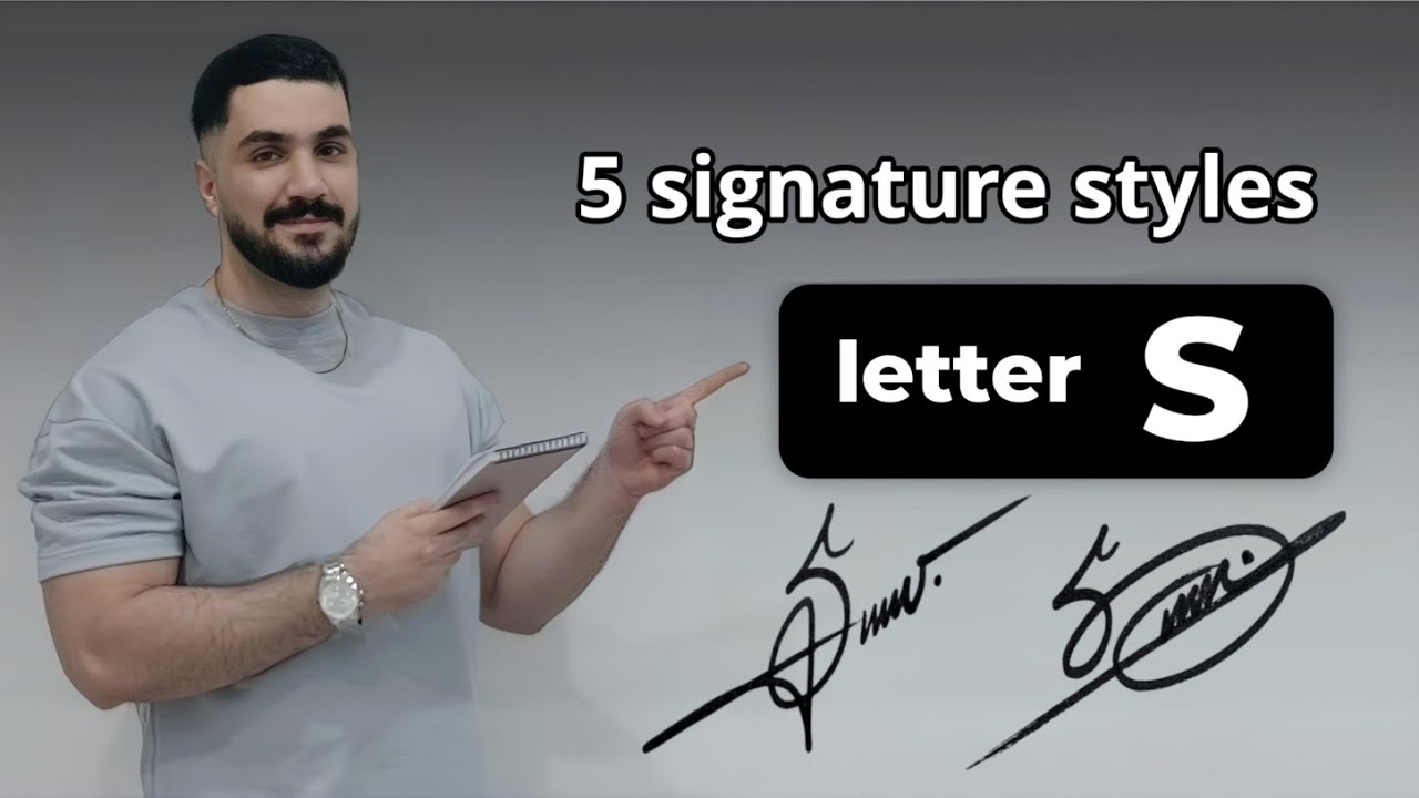 5 unique signature styles for the letter S - YouTube