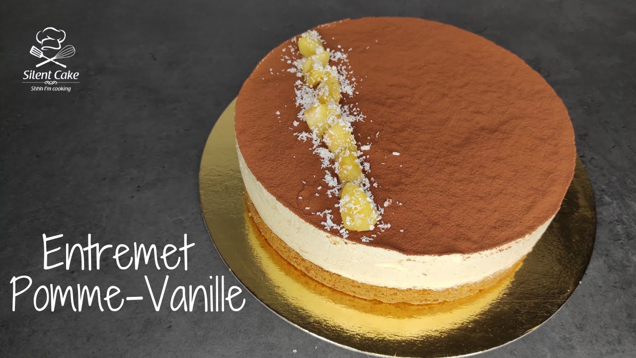 Entremet pomme-vanille sablé breton 🍏 | Silent Cake - YouTube
