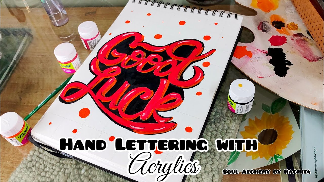 How to do Typography style lettering with acrylic paints| Hand ...