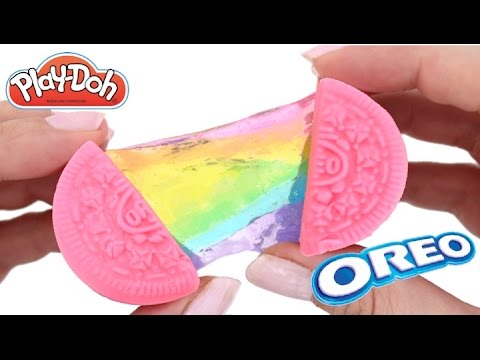 How to Make Rainbow Slime Oreo Cookies - YouTube