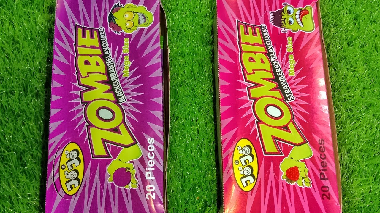 lost of candies zombie strawberry candy unboxing satisfying ASMR ...