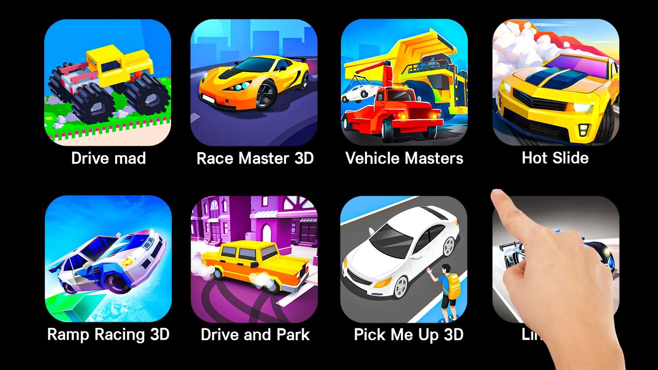 Drive Mad, Hot Slide, Pick Me Up 3D, Race Master 3D, Line Race, Drive ...