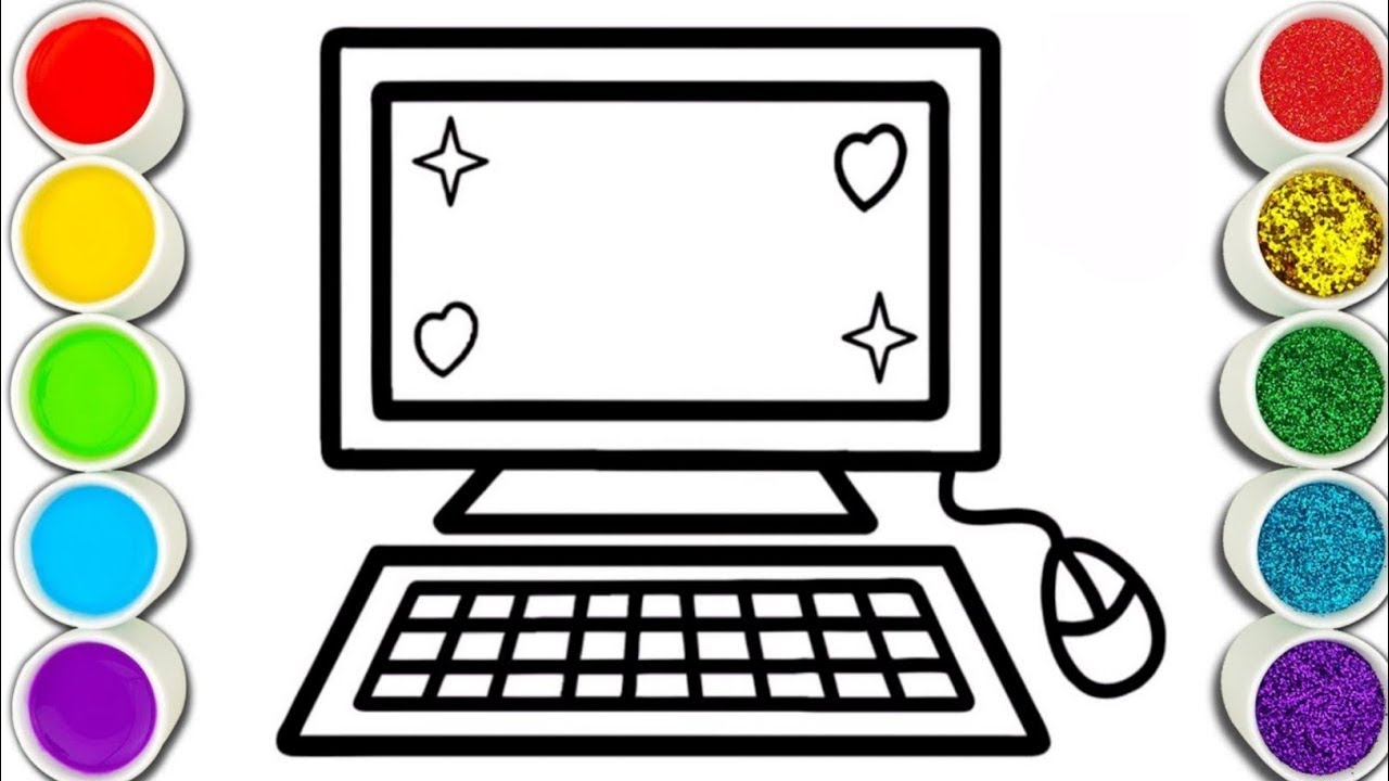 Computer 🖥️ Drawing, Painting & Coloring For Kids and Toddlers_ Child ...