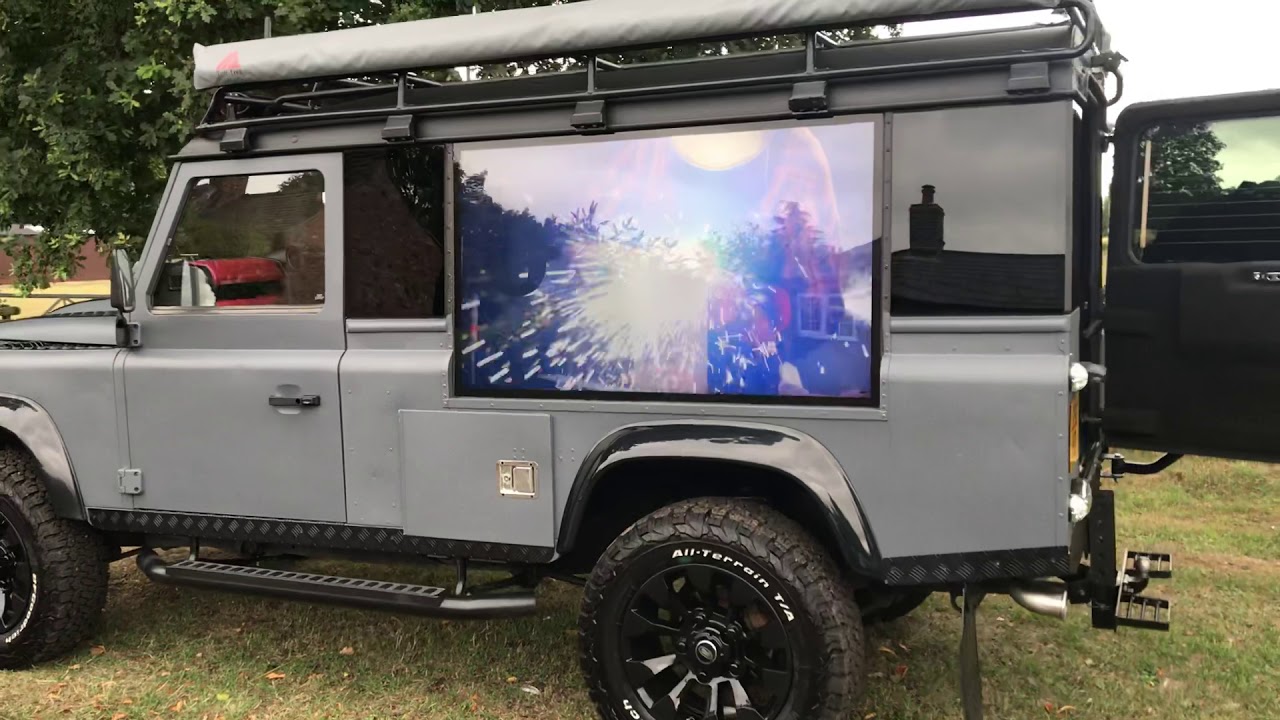 Land Rover Defender with TVs - YouTube