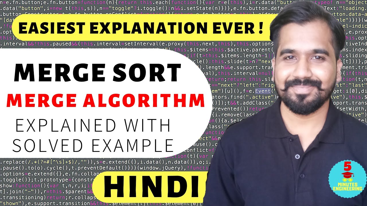 Merge Algorithm In Merge Sort Explained With Solved Example In Hindi 4921