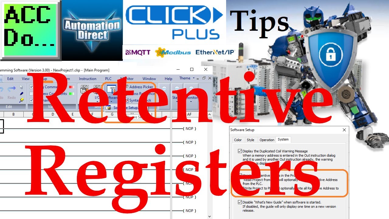 Click PLC Retentive Registers - YouTube