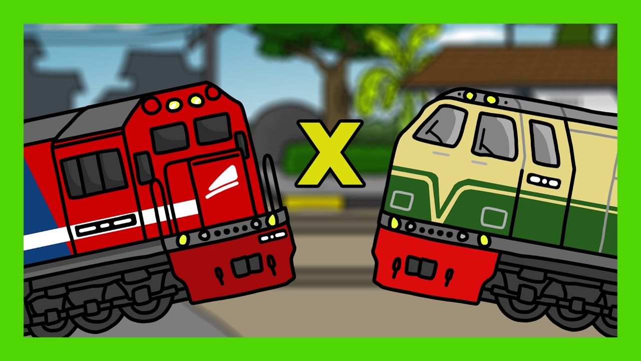 Container Train vs. Passenger Train Crossing – Train Animation - YouTube