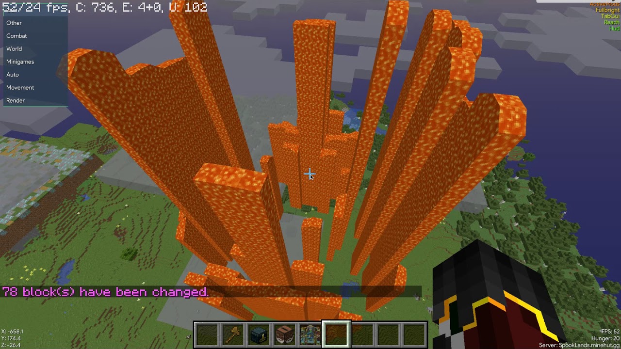 How to make HUGE lava fill glass sphere in minecraft w/worldedit - YouTube