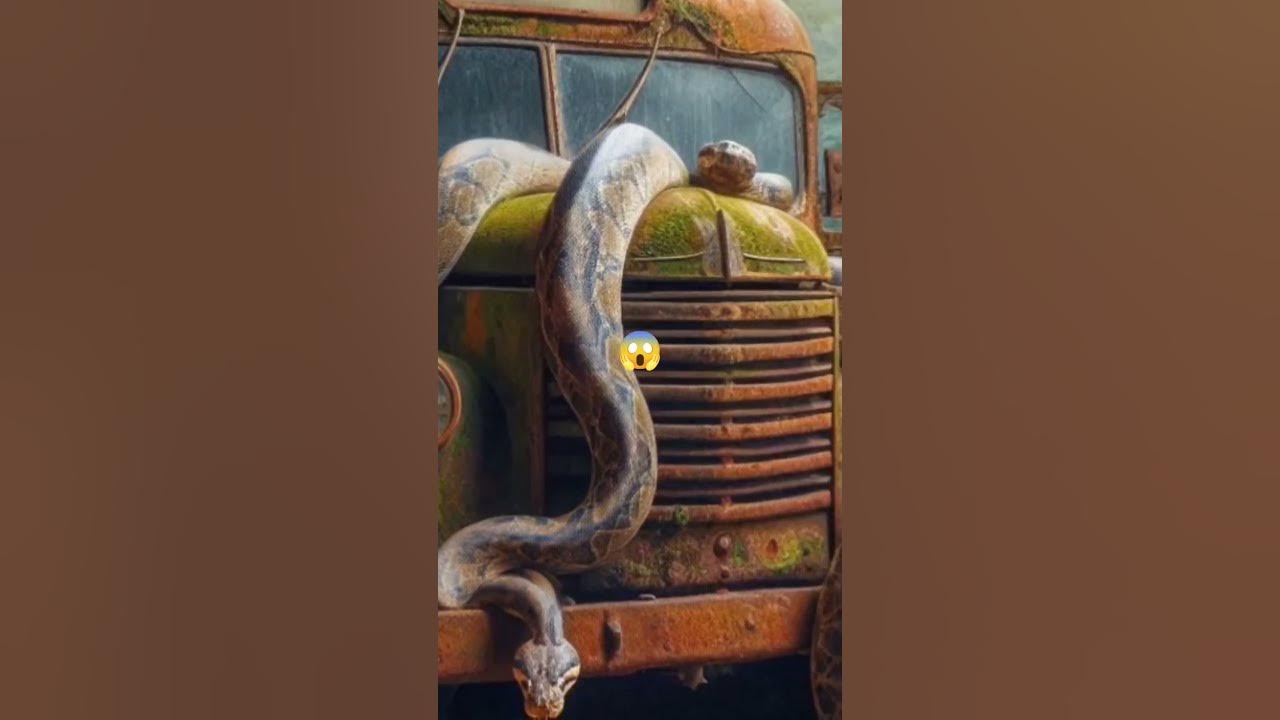 Rare discovery of python circling a bus in the Amazon forest #ai # ...