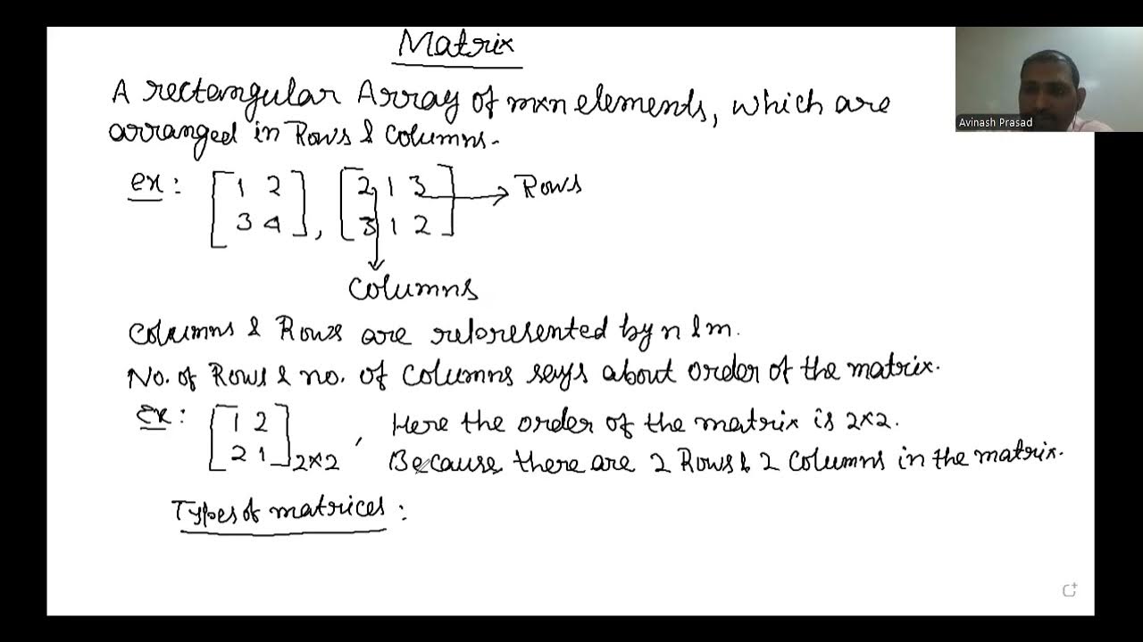 Matrix lectures - YouTube
