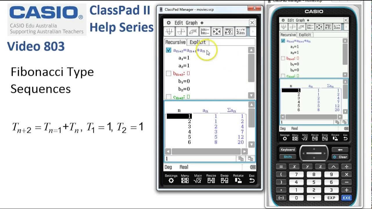 ClassPad Help 803 - Fibonacci Type Sequences - YouTube