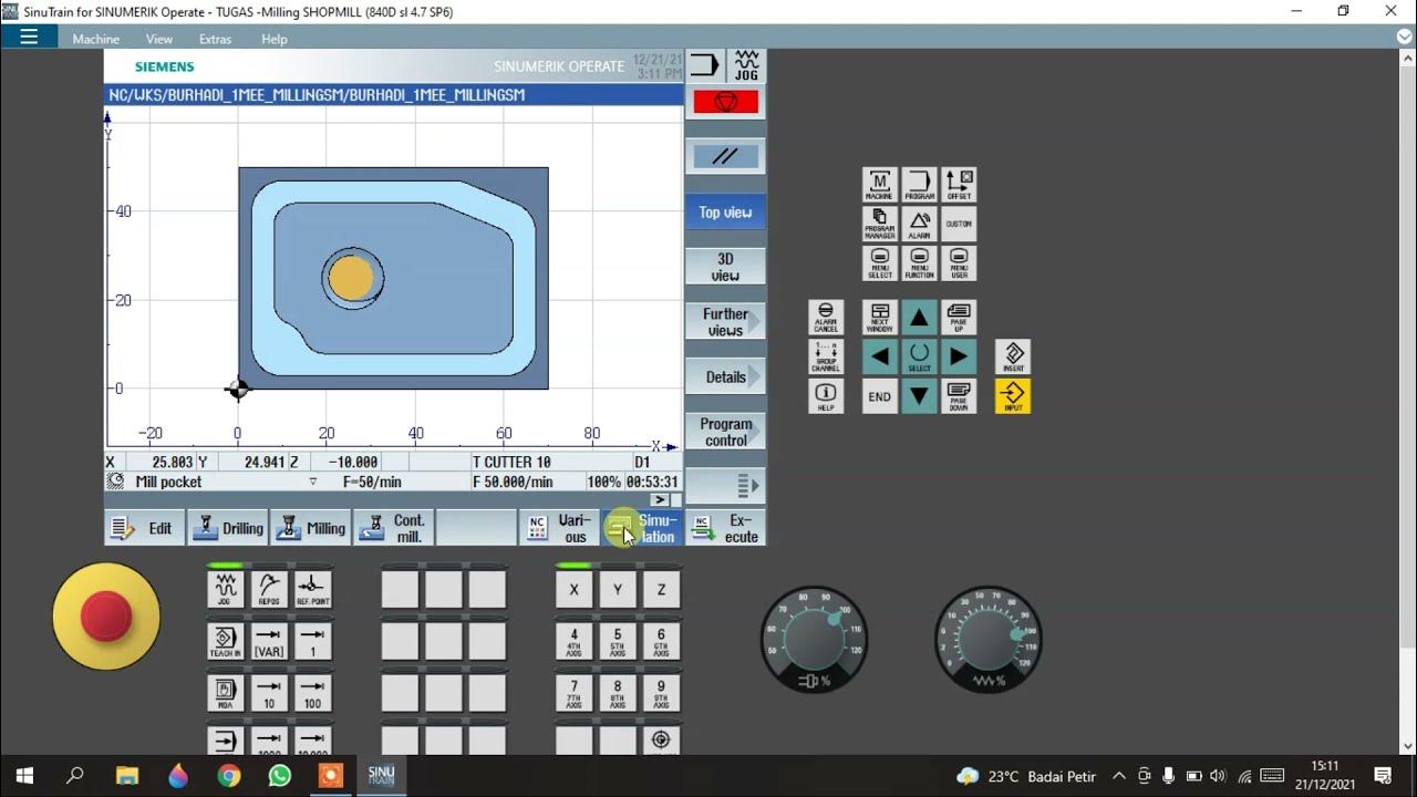Tutorial CNC Milling Menggunakan Shopmill | SINUMERIK SinuTrain - YouTube
