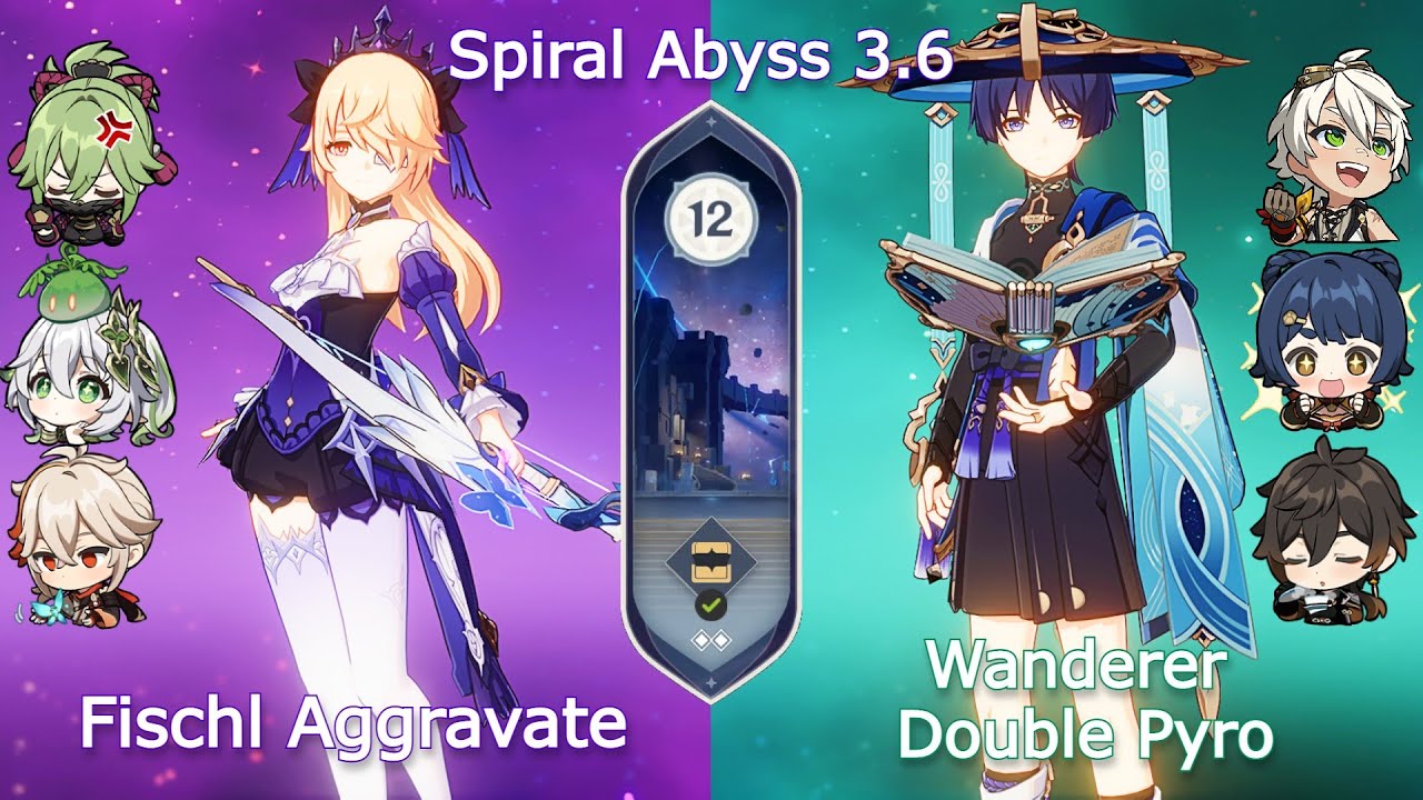 C6 Fischl Aggravate x C0 Wanderer Double Pyro - New Abyss 3.6 | Floor ...