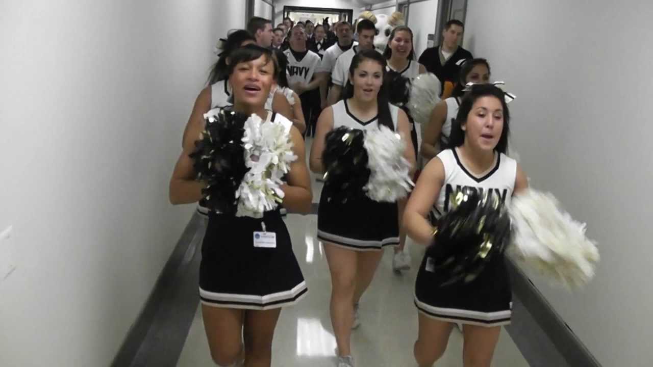 Navy pep rally at the Pentagon - YouTube