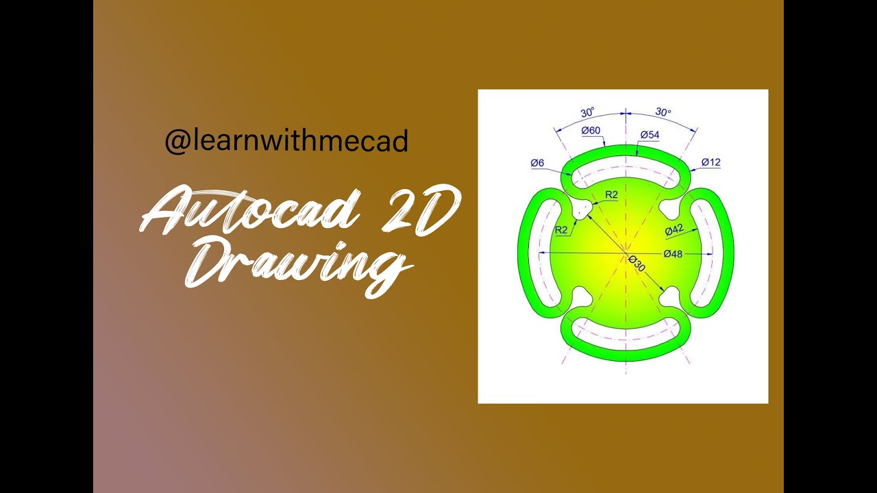 autocad 2d drawing exercise -5 - YouTube